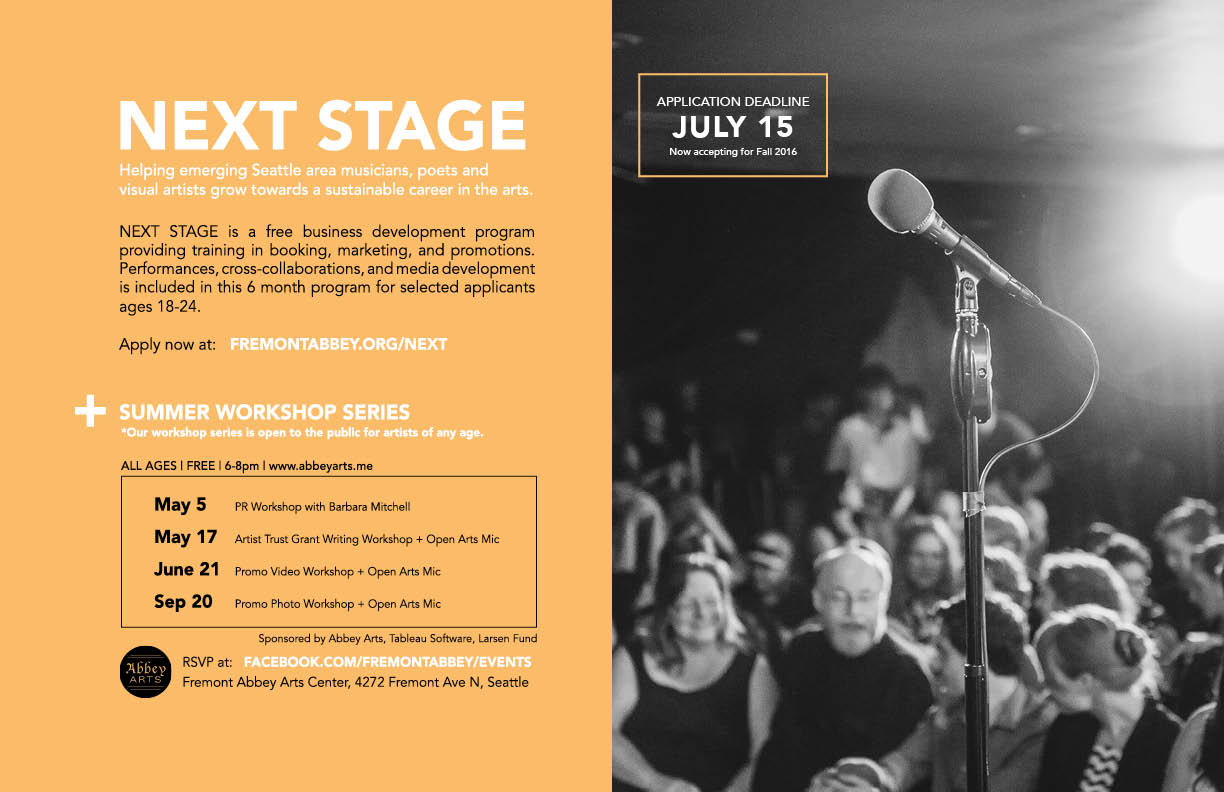 Next Stage Poster Horizontal 3 – Abbey Arts Presents, Seattle (Fremont ...